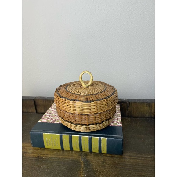 Vintage | Accents | Vintage Basket Covered Small Basket Trinket | Poshmark